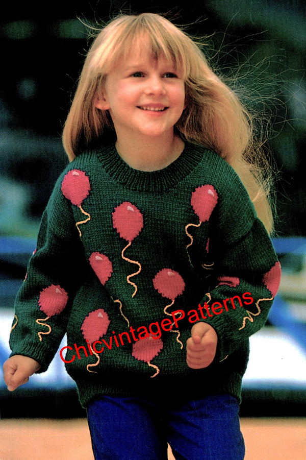 Knitted Children's Balloon Jumper Pattern | ChicVintagePatterns