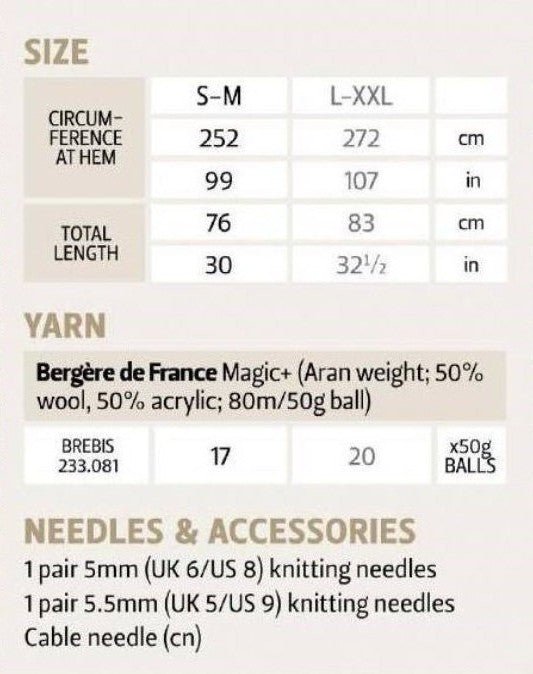 Knitted Cable Poncho Pattern, Digital Download | ChicVintagePatterns