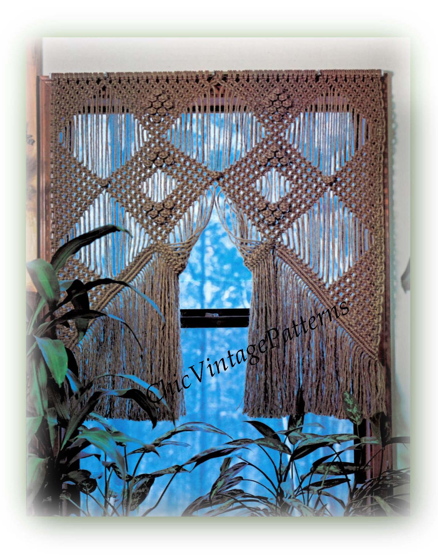 Macrame Window Curtain Pattern | ChicVintagePatterns