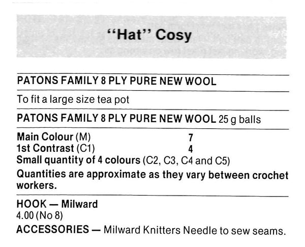 Crochet Tea Cosy Pattern, Ladies Hat | ChicVintagePatterns