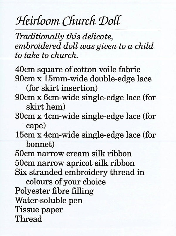 Heirloom Church Doll Sewing Pattern | ChicVintagePatterns