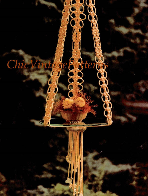Macrame Hanging Table Pattern, Rustic Decor | ChicVintagePatterns