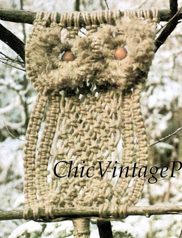 Macrame Owl Wall Hanging Pattern | ChicVintagePatterns