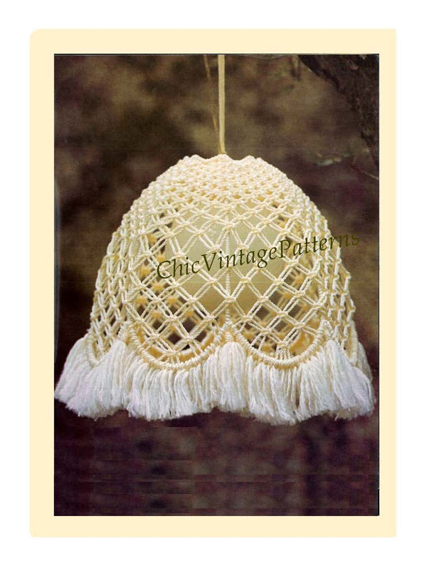Macrame Lamp, Macrame Lightshade Pattern | ChicVintagePatterns