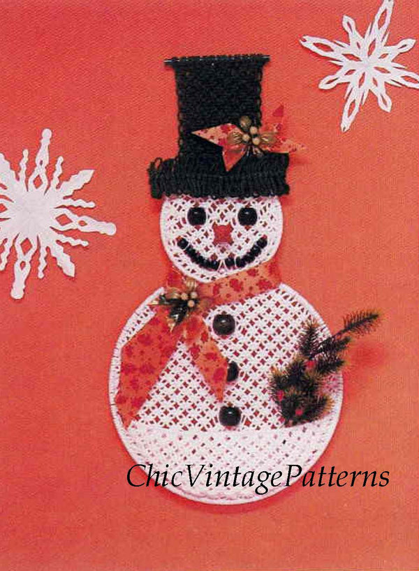 Christmas Macrame Snowman Pattern | ChicVintagePatterns