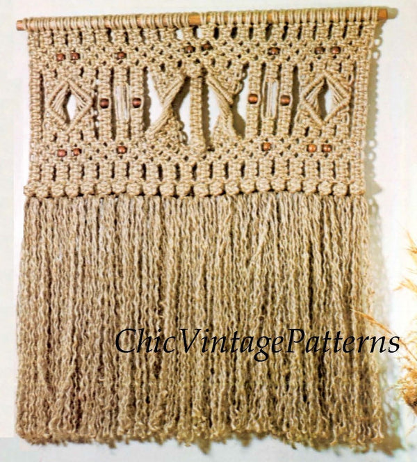 Macrame Wall Hanging Pattern, Wall Art | ChicVintagePatterns