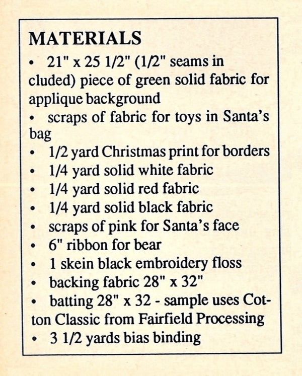 Quilted Santa Claus Wall Hanging, PDF Pattern | ChicVintagePatterns