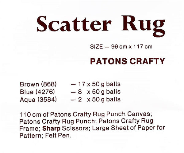 Punch Needle Scatter Rug Pattern, Latch Hook | ChicVintagePatterns