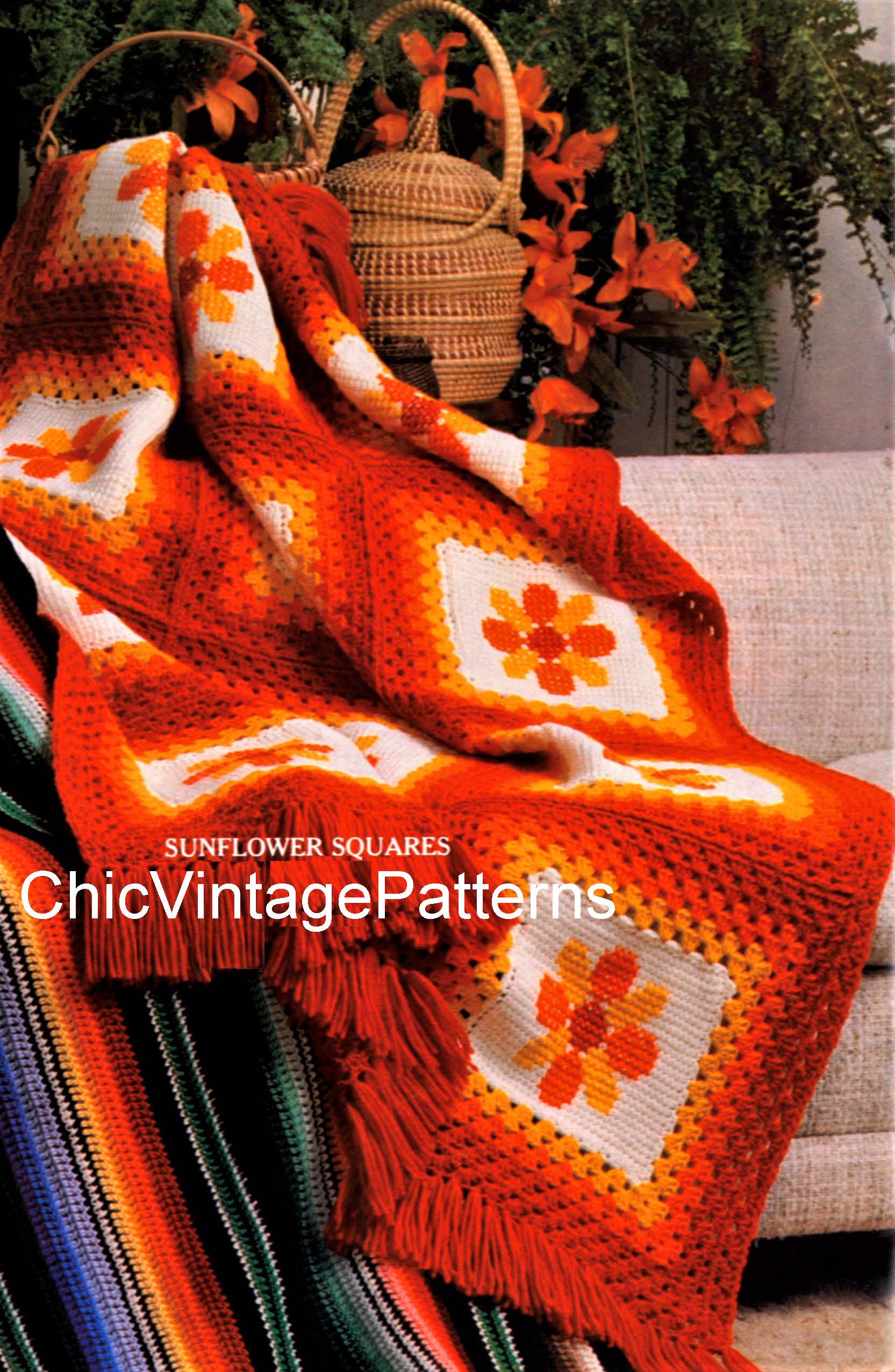 Sunflower Afghan Crochet Pattern