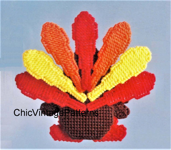 Plastic Canvas Thanksgiving Turkey Pattern | ChicVintagePatterns