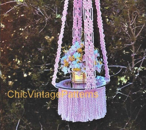 Retro Macrame Hanging Table Pattern | ChicVintagePatterns