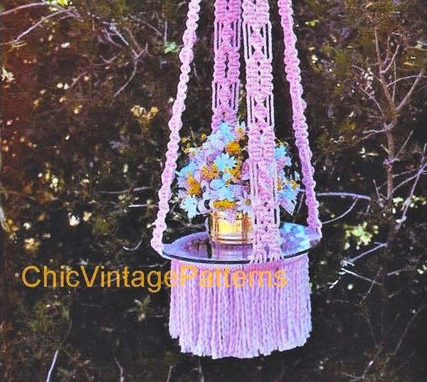 Retro Macrame Hanging Table Pattern | ChicVintagePatterns