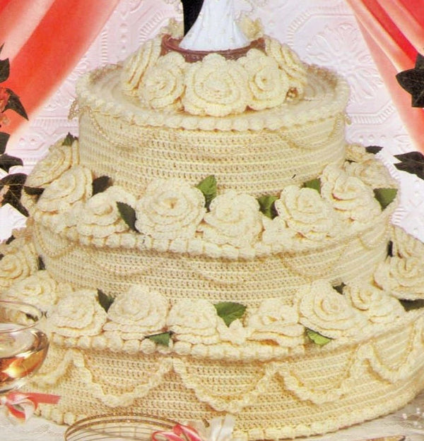 Crochet Wedding Cake Pattern, Anniversary Cake | ChicVintagePatterns