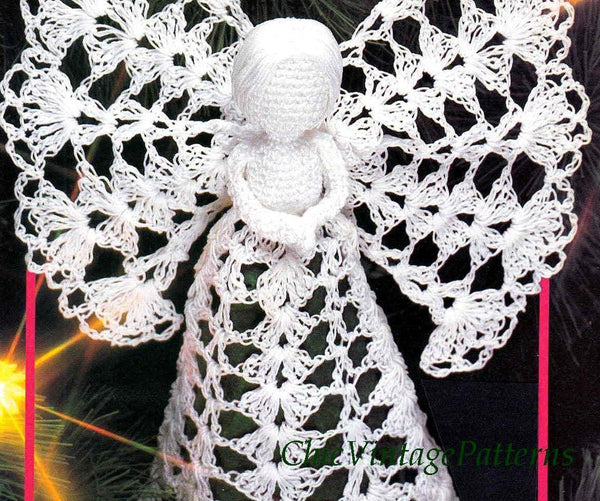 Christmas Angel Crochet Pattern, Tree Top Angel | ChicVintagePatterns