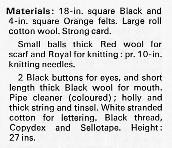 Christmas Snowman Craft Pattern | ChicVintagePatterns