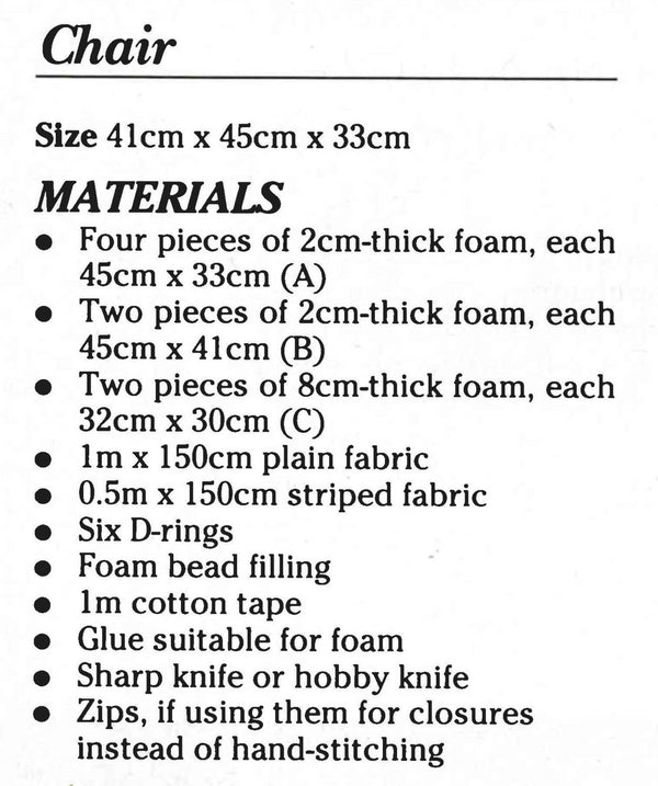 Children's Furniture Sewing Pattern | ChicVintagePatterns